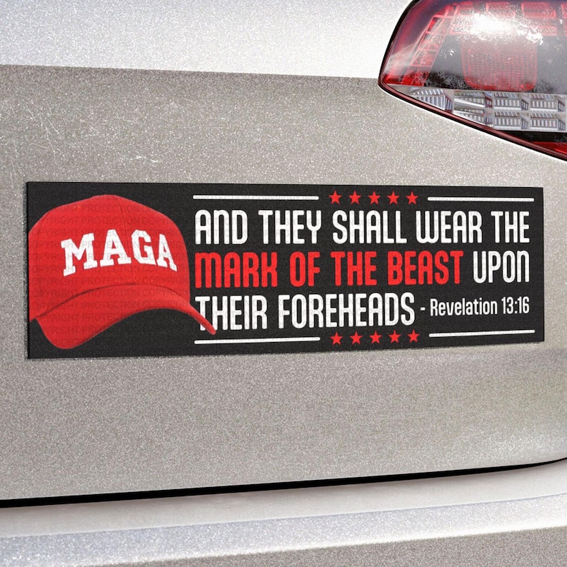 MAGA Mark of the Beast, Anti Trump Sticker or Magnet (10 X 3 Inch) - Etsy