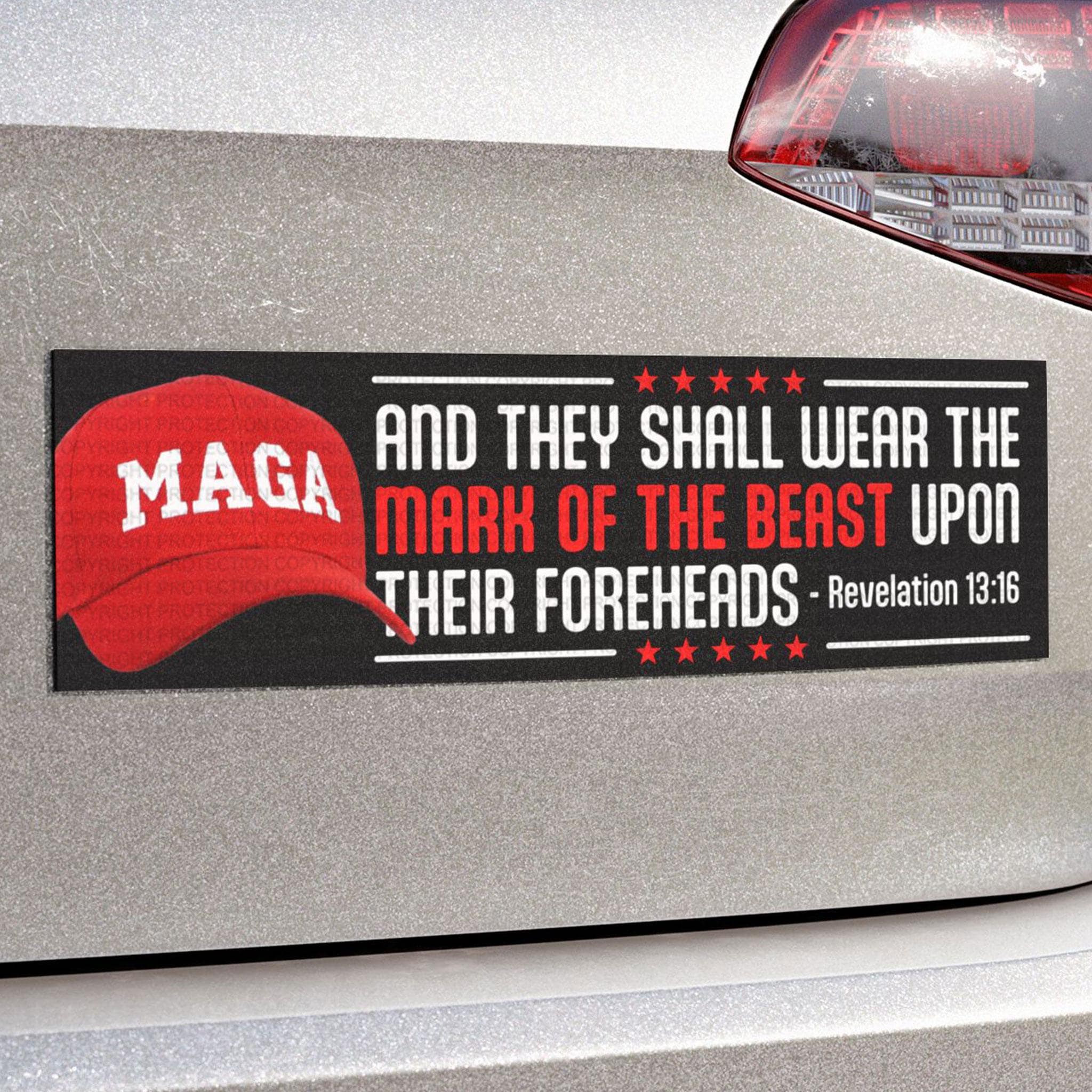 MAGA Mark of the Beast, Anti Trump Sticker or Magnet (10 X 3 Inch) - Etsy