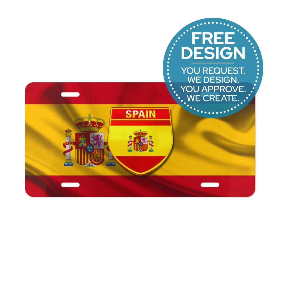 Spain Custom License Plates FREE Design All Flags - Etsy