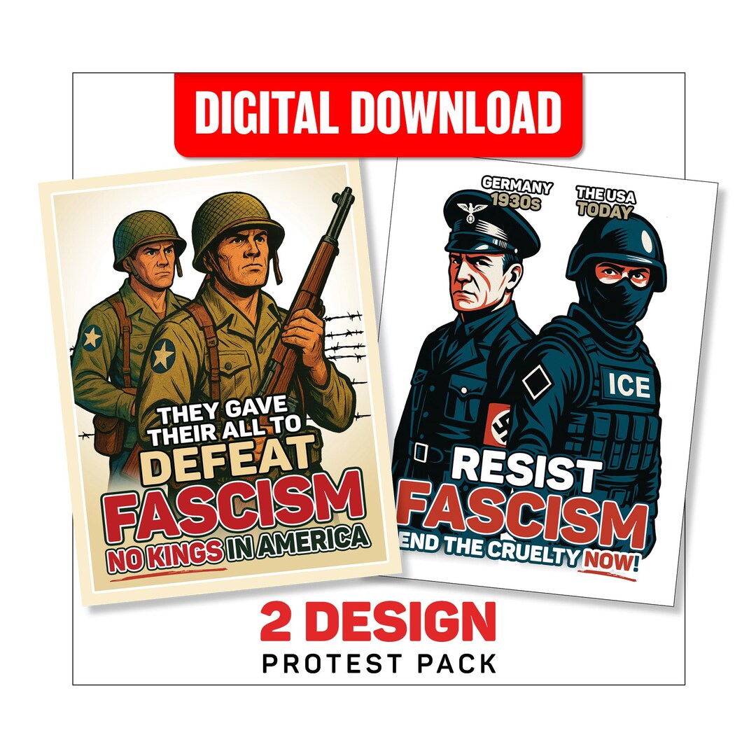Defeat Fascism Anti-trump INSTANT DOWNLOAD, No Kings Signs, Anti ...