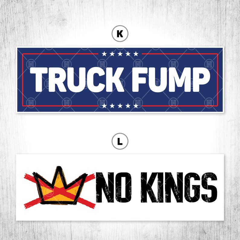Protest Slogans No Kings Anti-Trump Bumper STICKER Auto MAGNET Wählen ...