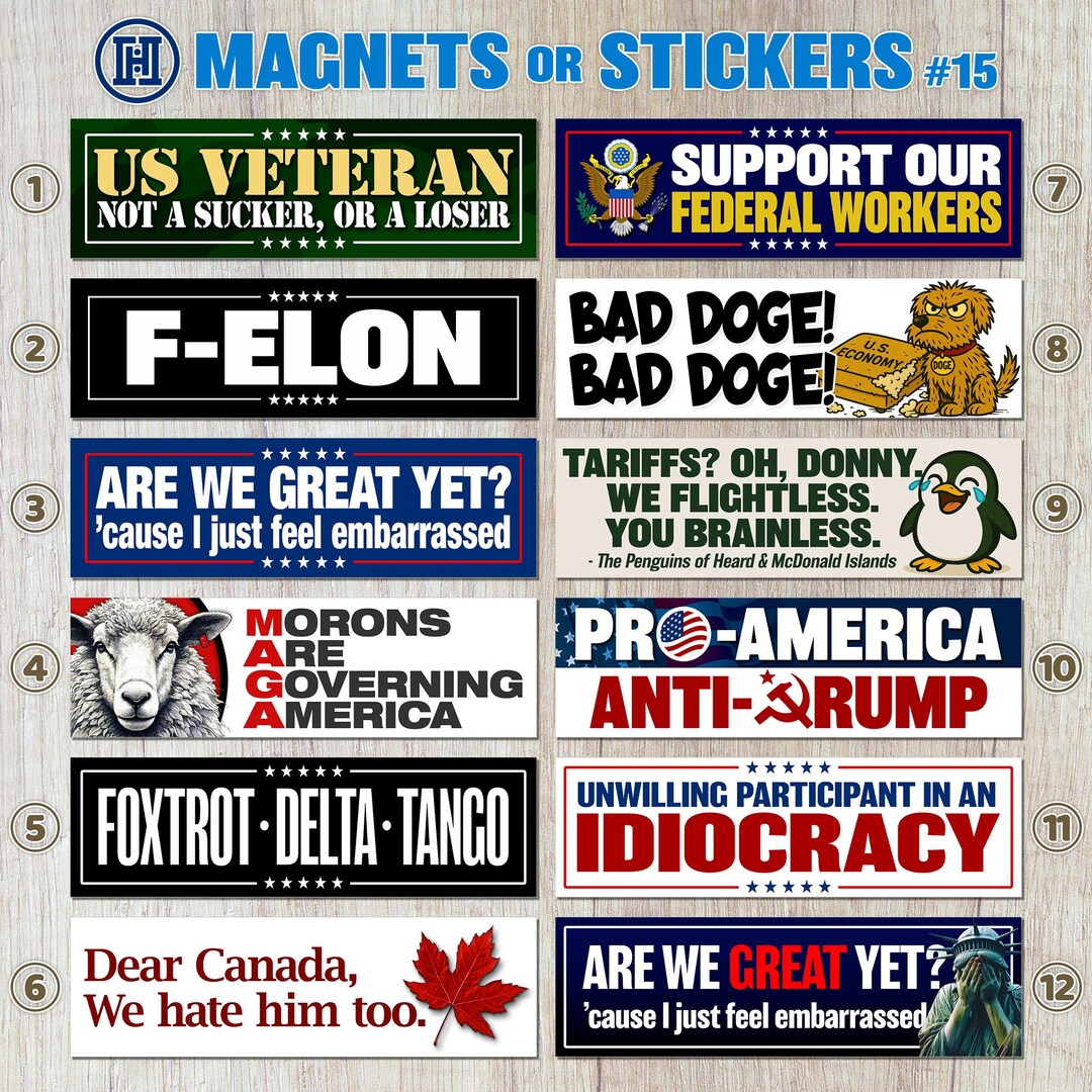 US Veteran Anti-trump Bumper Stickers Car Magnets | MAGA Protest | Anti ...