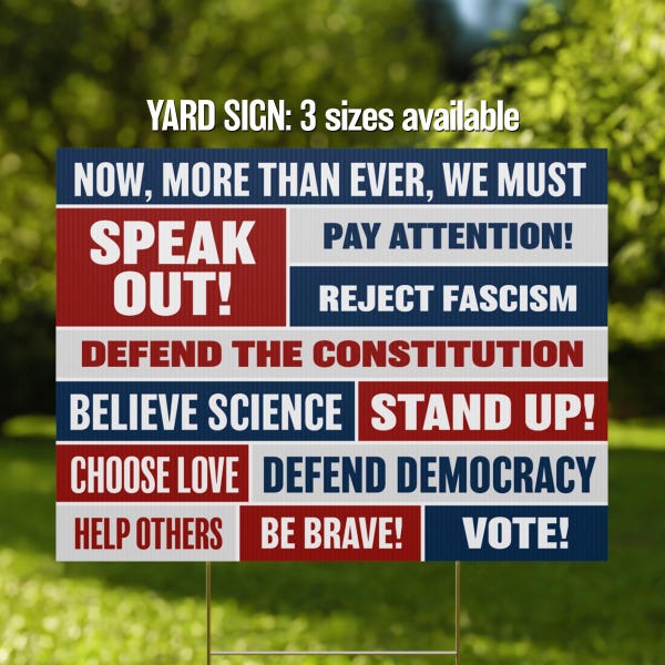 Pro Democracy Yard Signs - Etsy