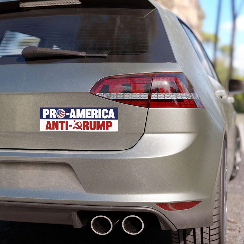 Pro America Anti-fascist, Anti Trump Sticker or Magnet (10 X 3 Inch ...