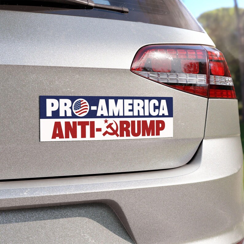 Pro America Anti-fascist, Anti Trump Sticker or Magnet (10 X 3 Inch ...
