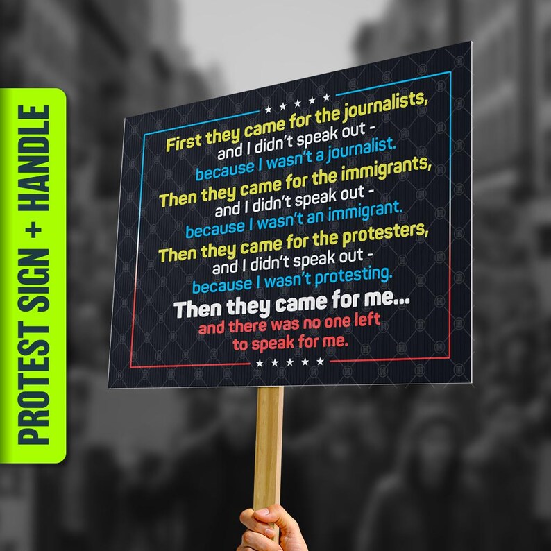 First They Came for The, Anti Trump Sign (24 X 18 Inch) - Etsy
