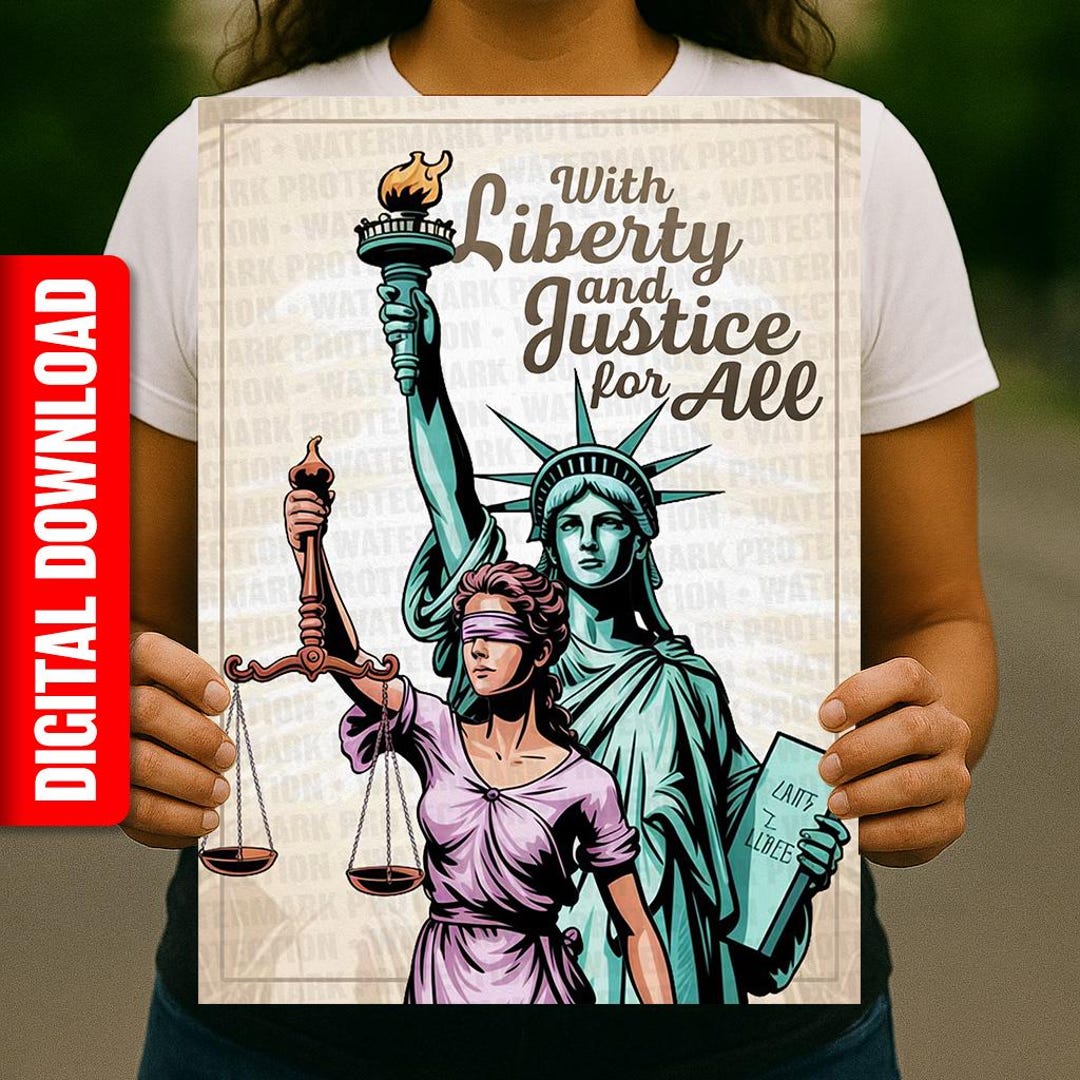 With Liberty and Justice for All, No Kings Protest, Anti Trump Sign ...