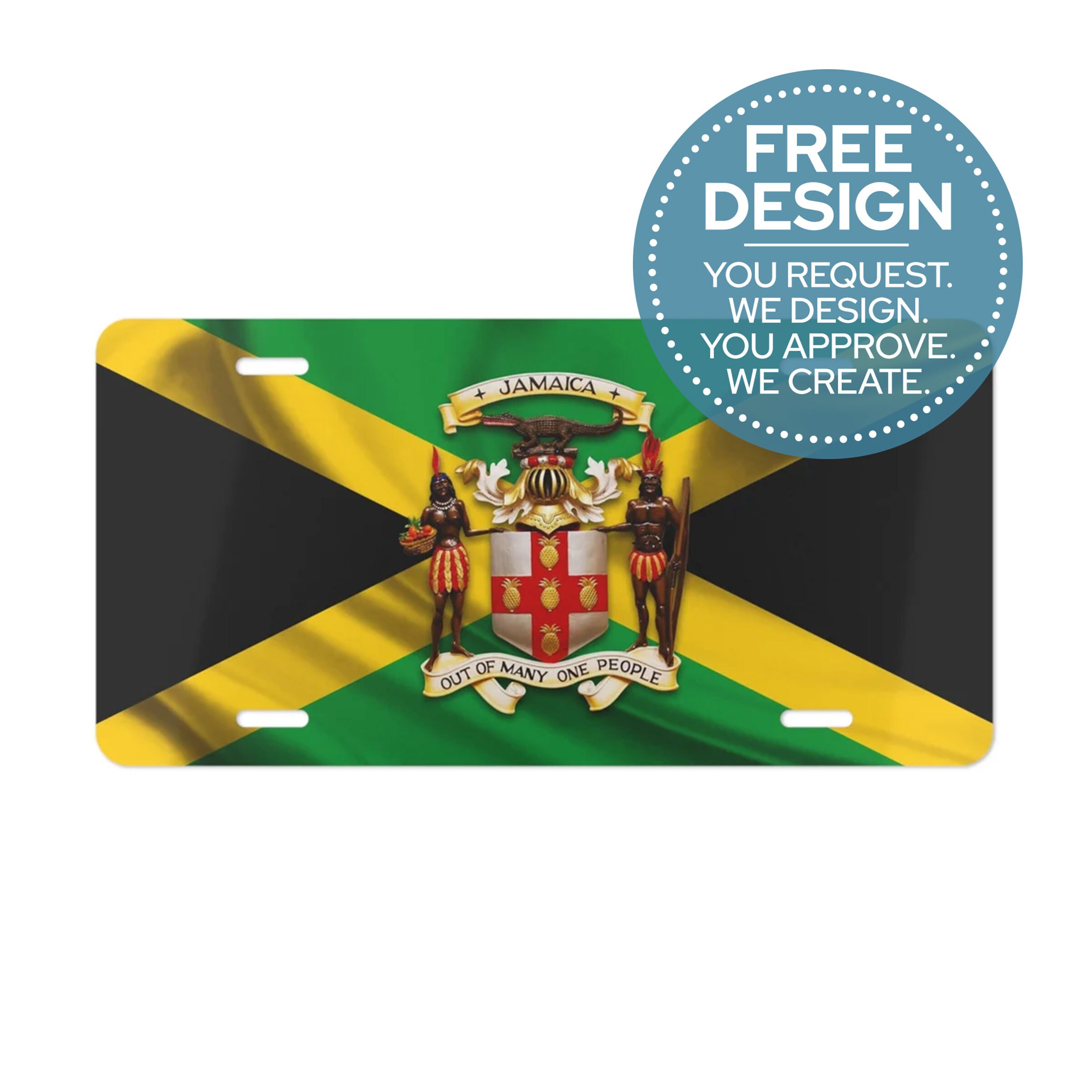 Jamaica Custom License Plate FREE Design All Flags - Etsy