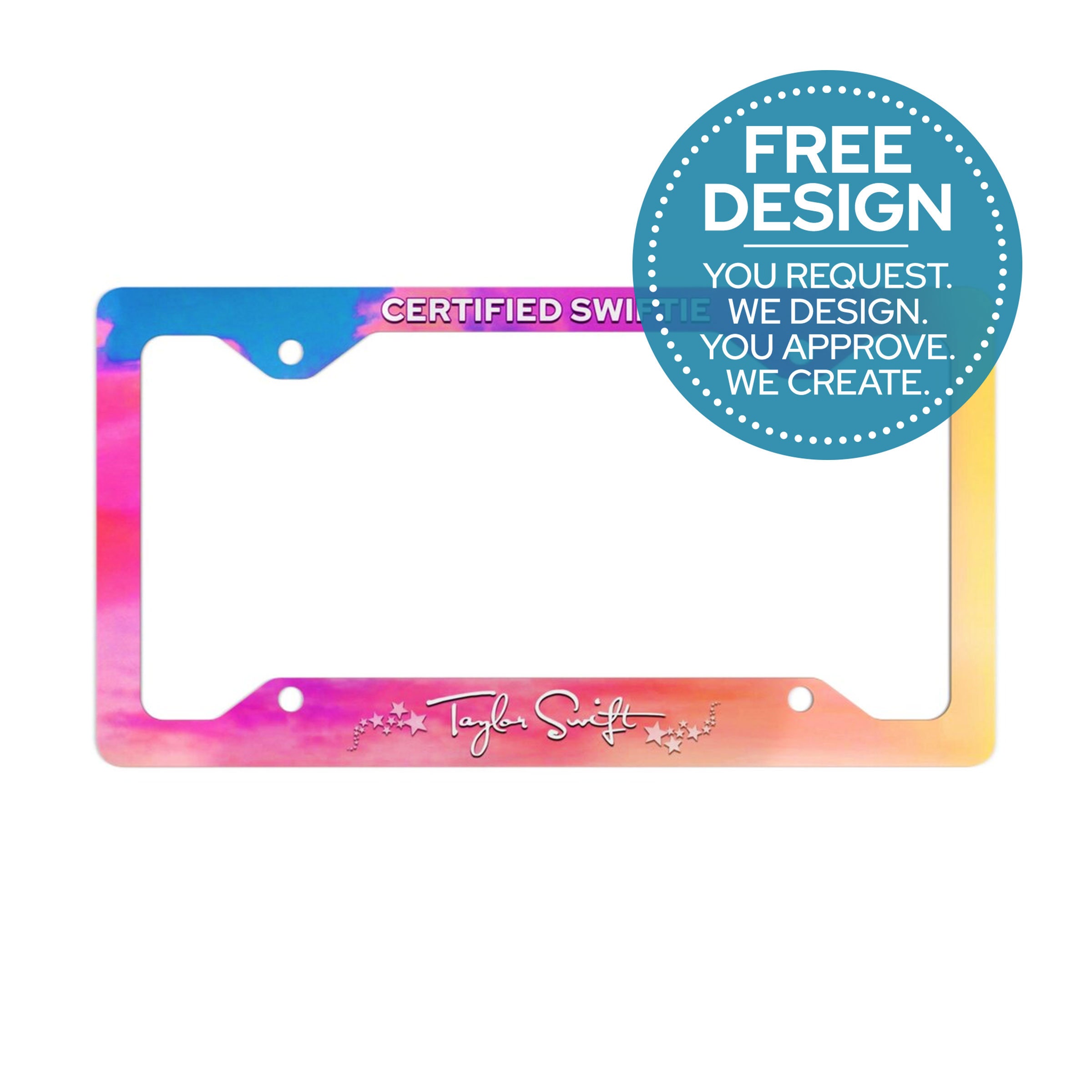 Custom License Plate Frame FREE Design Certified Swiftie Swift Car ...
