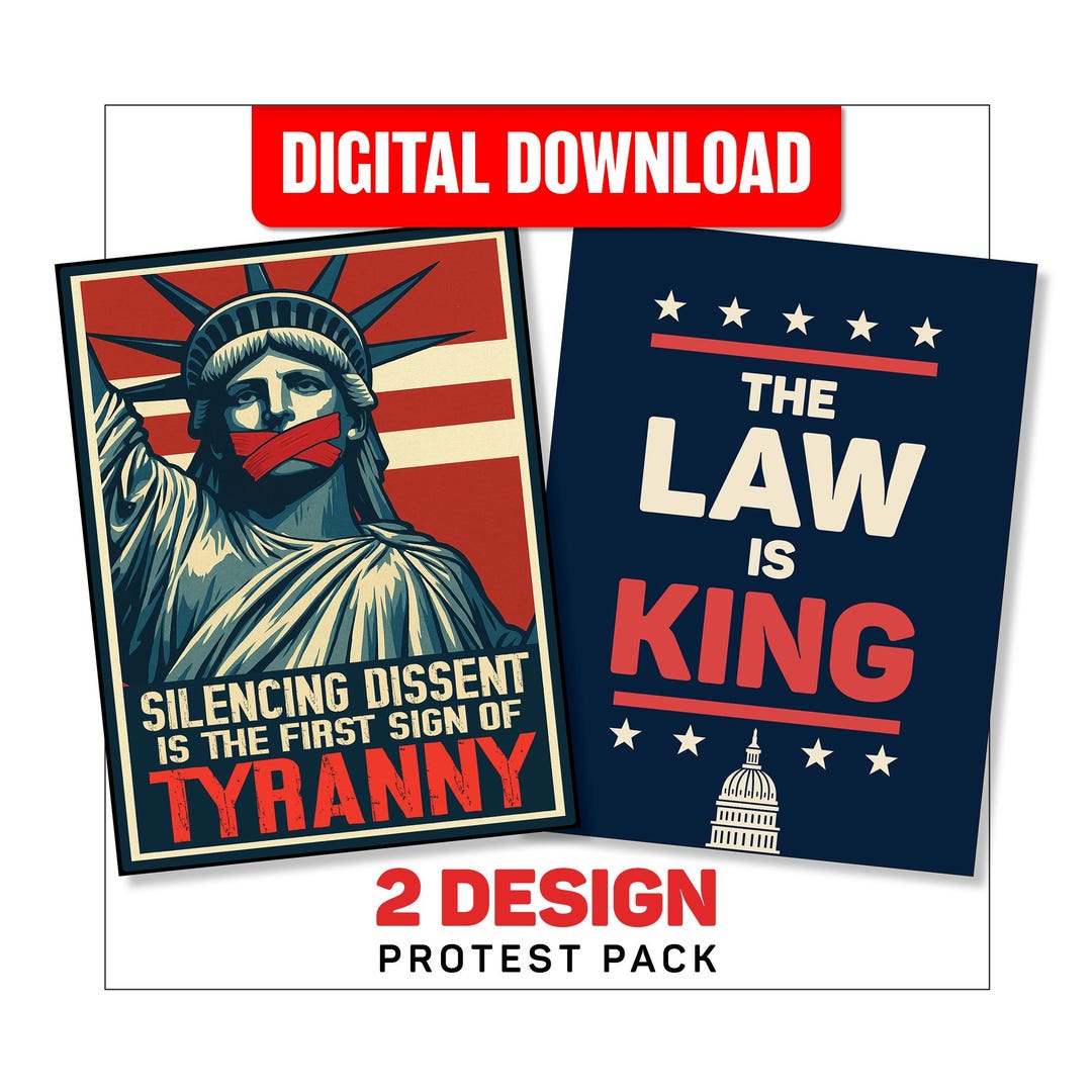 Silencing Dissent, Law is King, Anti Trump Sign Printable Digital ...