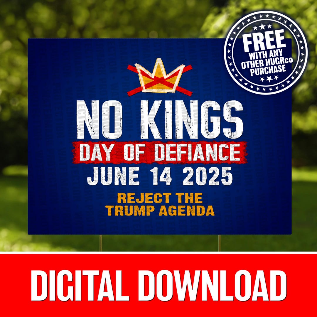 No Kings - INSTANT DIGITAL DOWNLOAD Only | Day of Defiance Protest ...