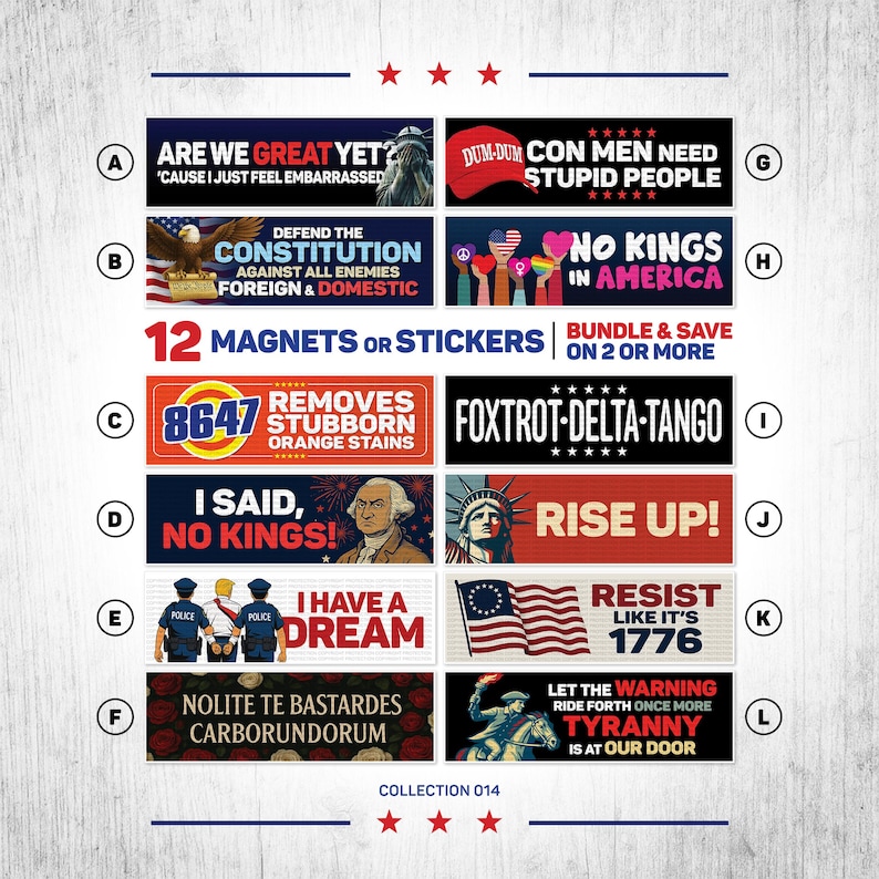 Collection of 12 Designs, Anti-trump Sticker or Magnet (10 X 3 Inch) - Etsy