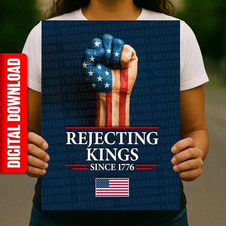 No Kings Protest Sign Printable | Anti-trump Poster Bundle | Pro ...