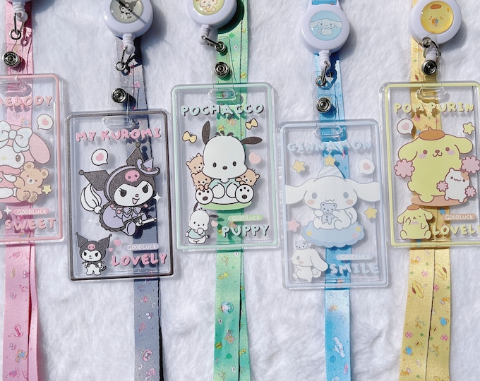 Sanrio ID Card Holder With Lanyard - Adorable Single Card Holder for ...