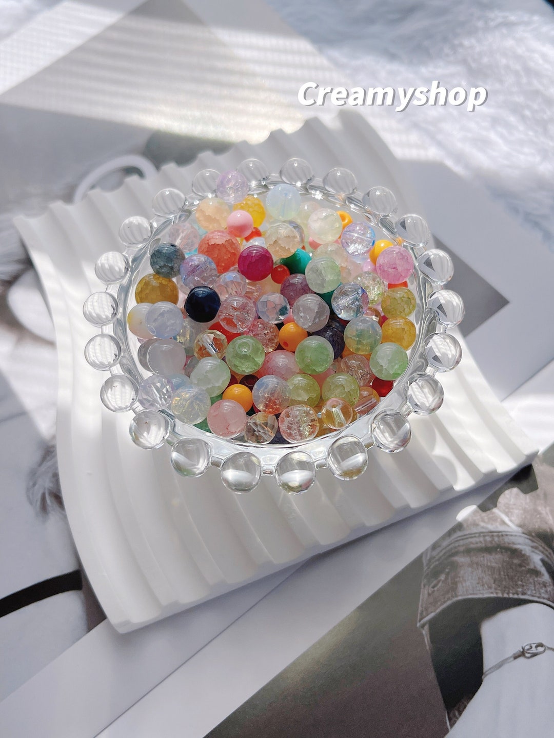 120+pcs 4/6/8/10mm Mix-color Glass Beads for Beaded Jewelry DIY ...