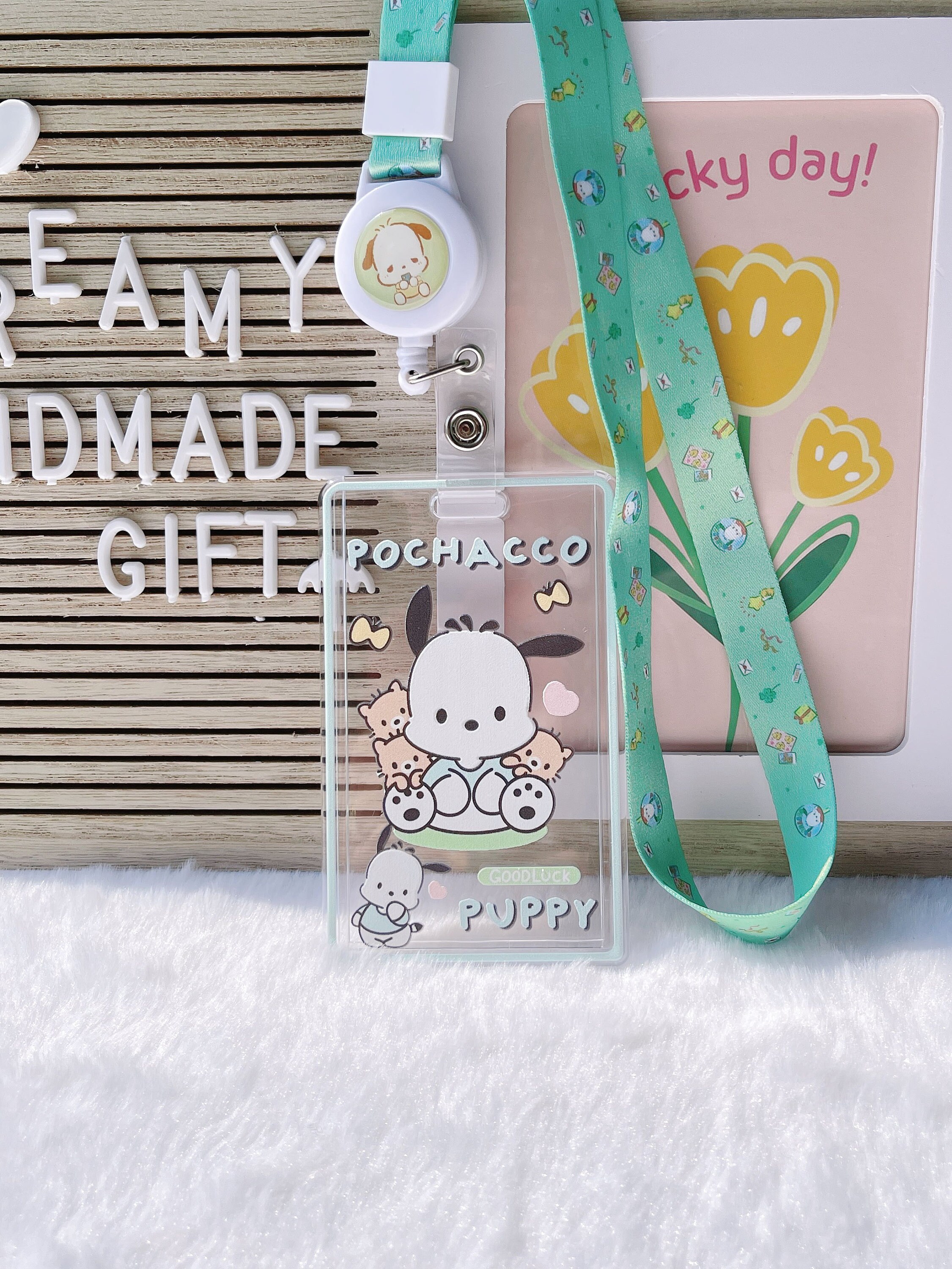 Sanrio ID Card Holder With Lanyard Adorable Single Card Holder for ...