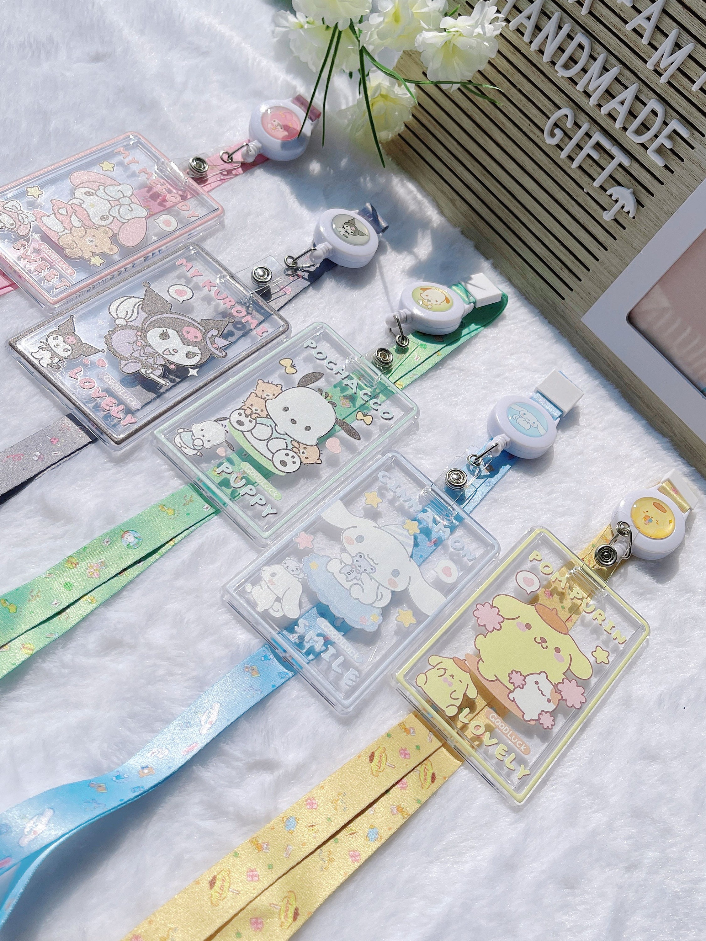 Sanrio ID Card Holder With Lanyard Adorable Single Card Holder for ...