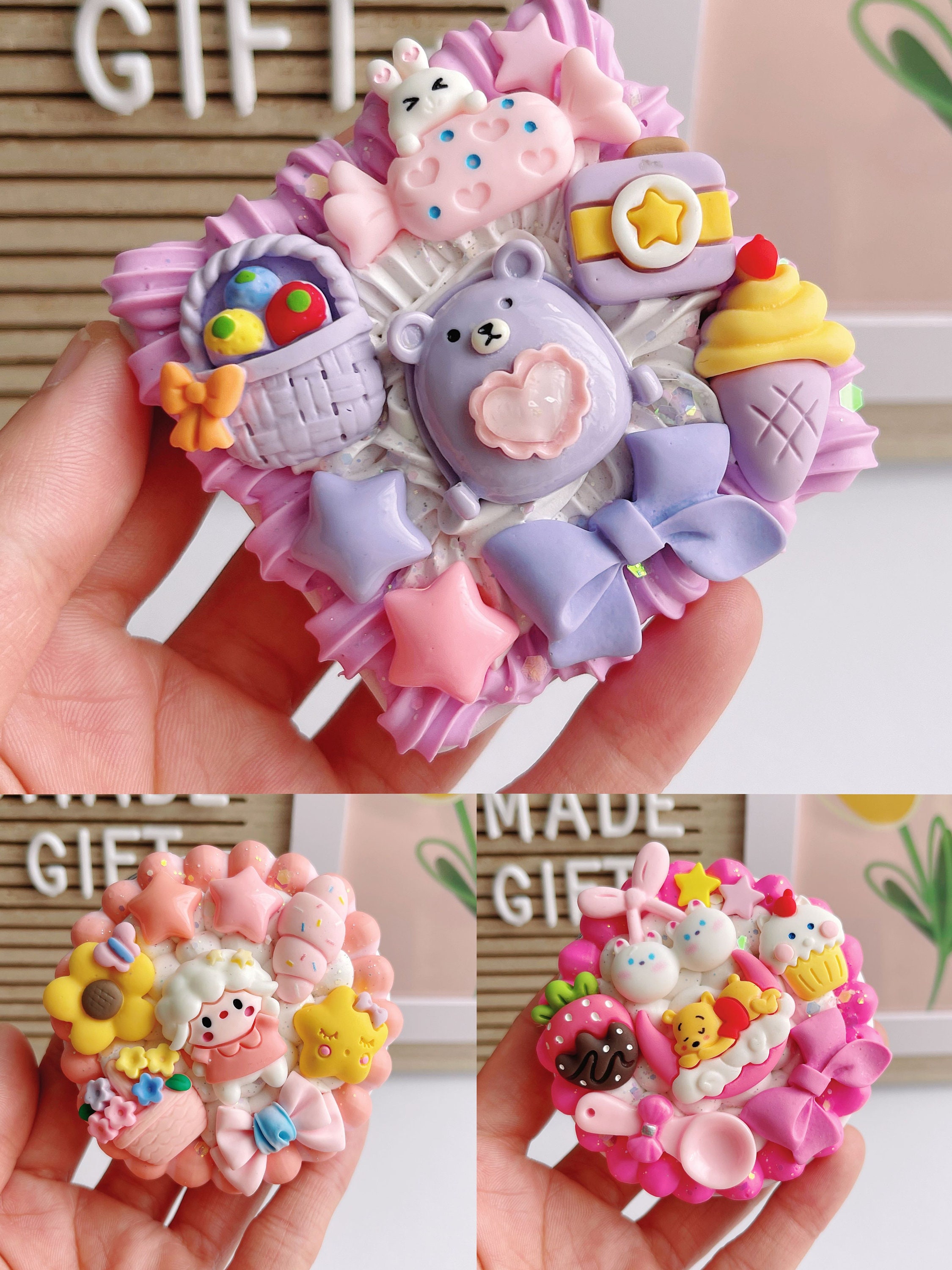 Handmade Decoden Cream Makeup Mirror Compact and Portable 1x/2x ...