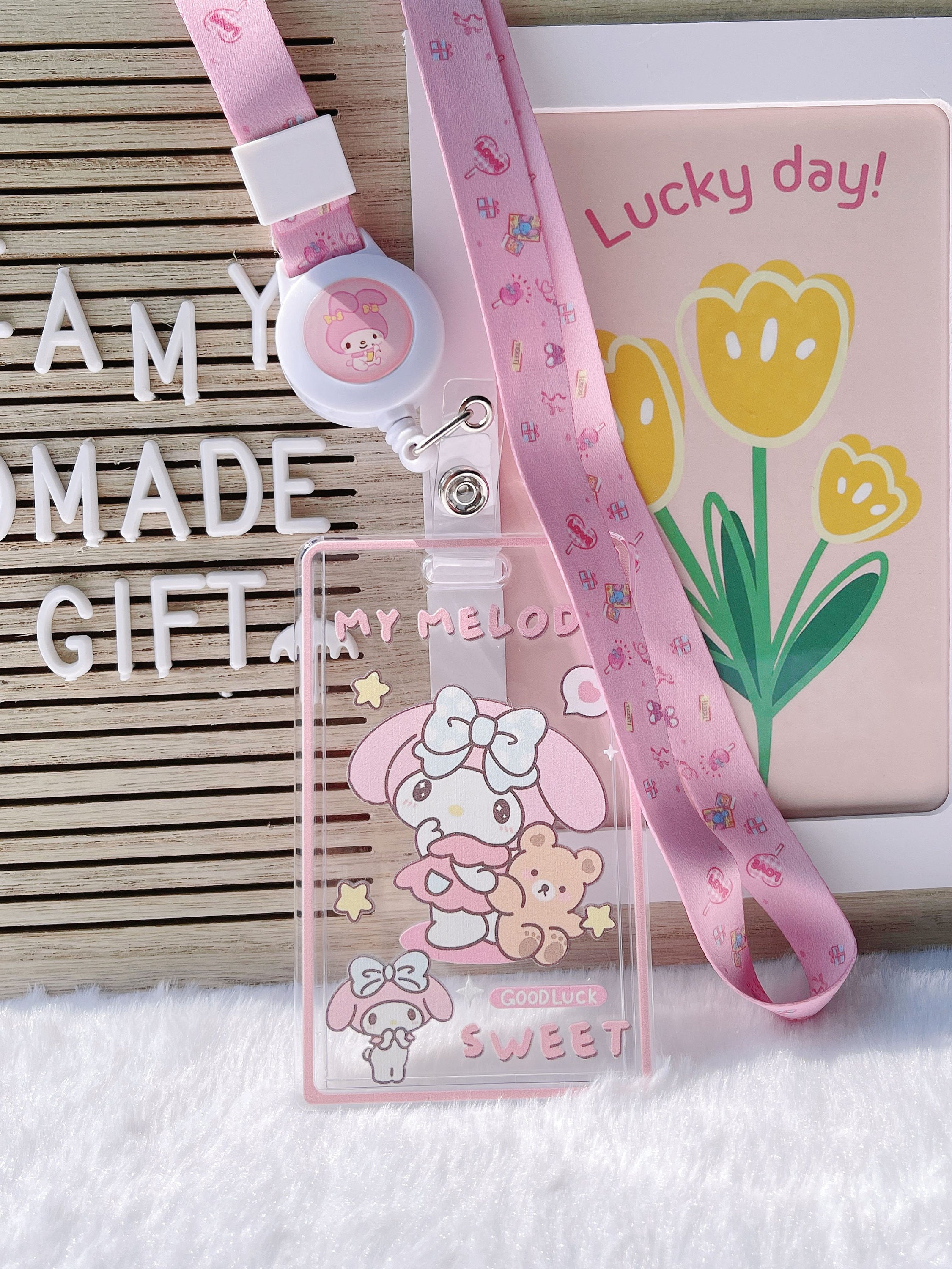 Sanrio ID Card Holder With Lanyard Adorable Single Card Holder for ...