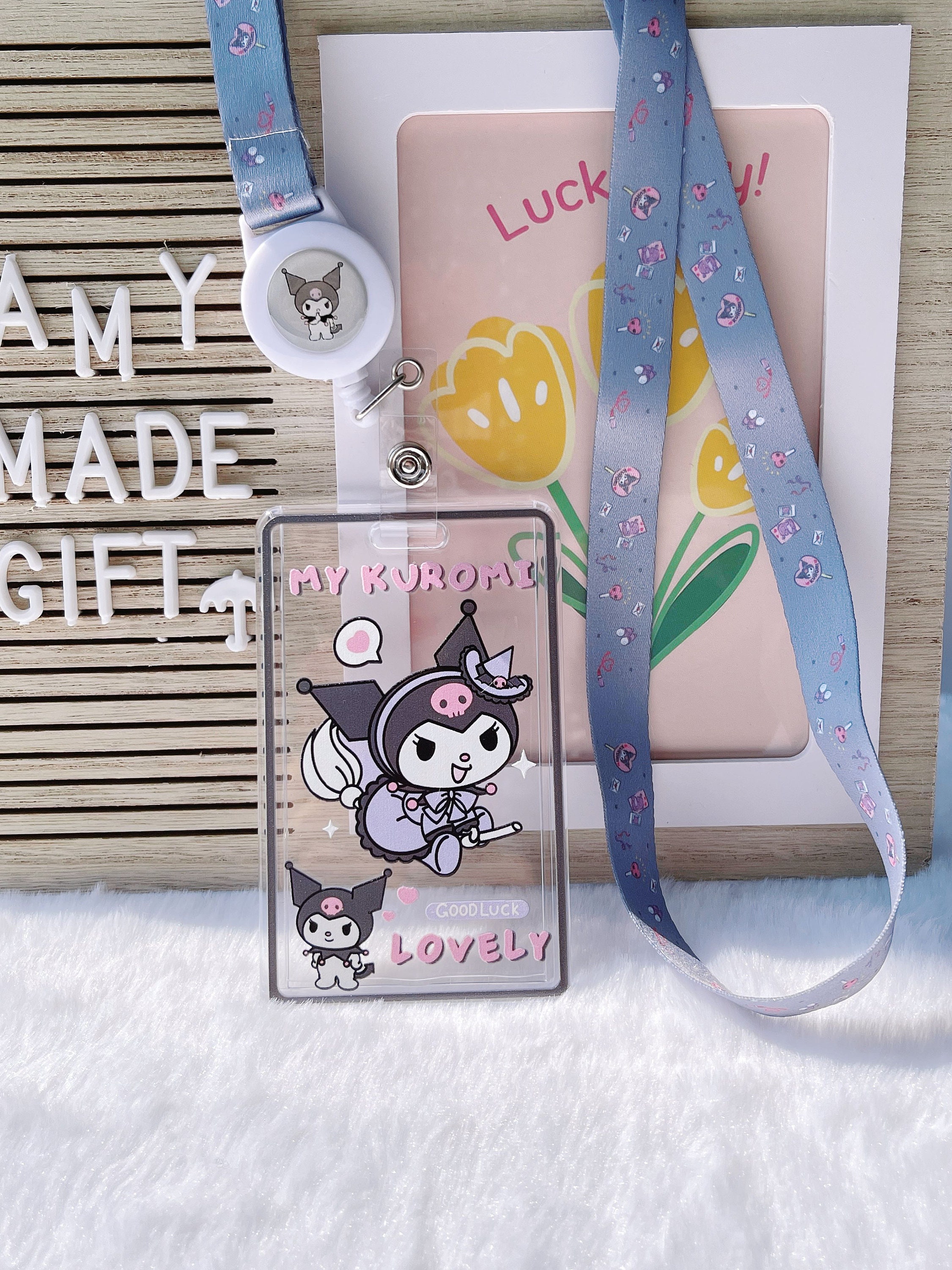 Sanrio ID Card Holder With Lanyard Adorable Single Card Holder for ...