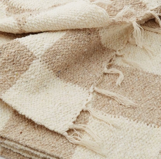 Tan & Cream - Heavyweight Checker Throw Blanket | Home Living and Style ...
