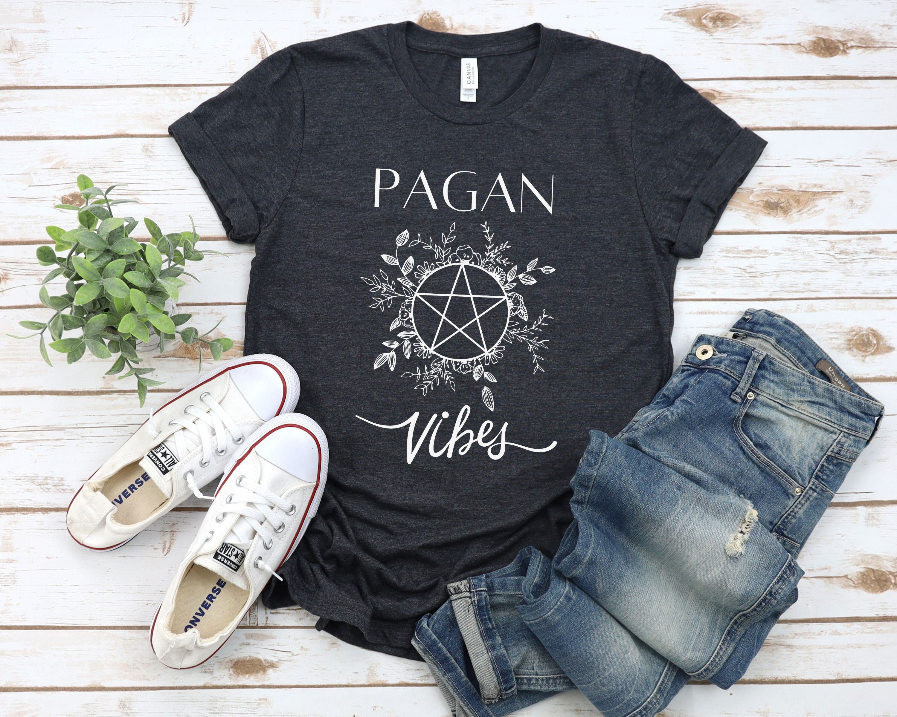 Pagan Vibes T-shirt, Pagan Witch Shirt, Pagan Pentacle Shirt, Occult ...