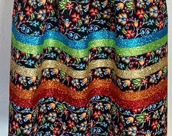 Traditional Ribbon Skirt Prairie Green Cream Floral Lace - Etsy