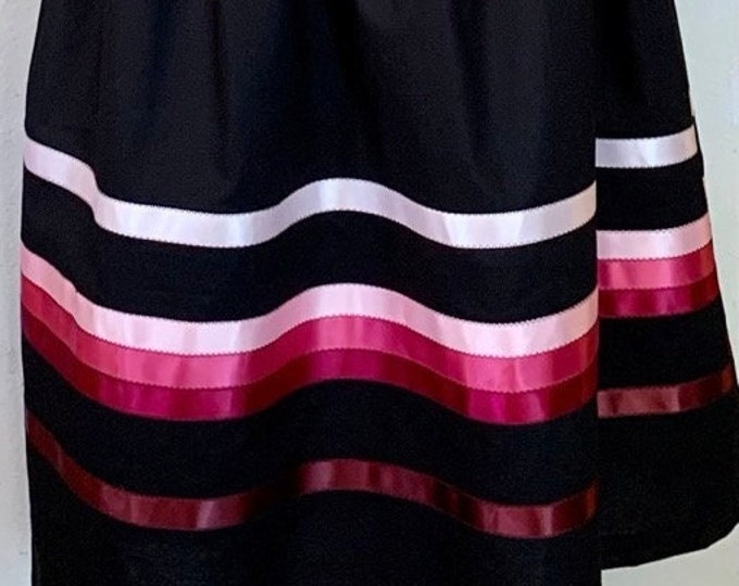 Traditional Ribbon Skirt - the Chromatic Collection - Black With ...