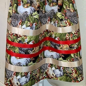 Traditional Ribbon Skirt With Field of Chickens Print - Xlarge - Etsy