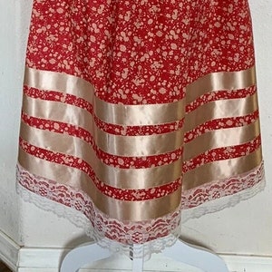 Traditional Ribbon Skirt Prairie Red Cream Floral Lace - X-large - Etsy