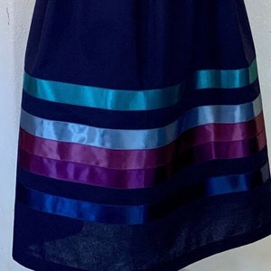 Traditional Ribbon Skirt - the Chromatic Collection - Navy Blue Solid ...