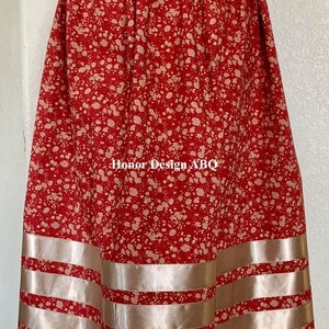 Traditional Ribbon Skirt Prairie Red Cream Floral Lace - X-large - Etsy