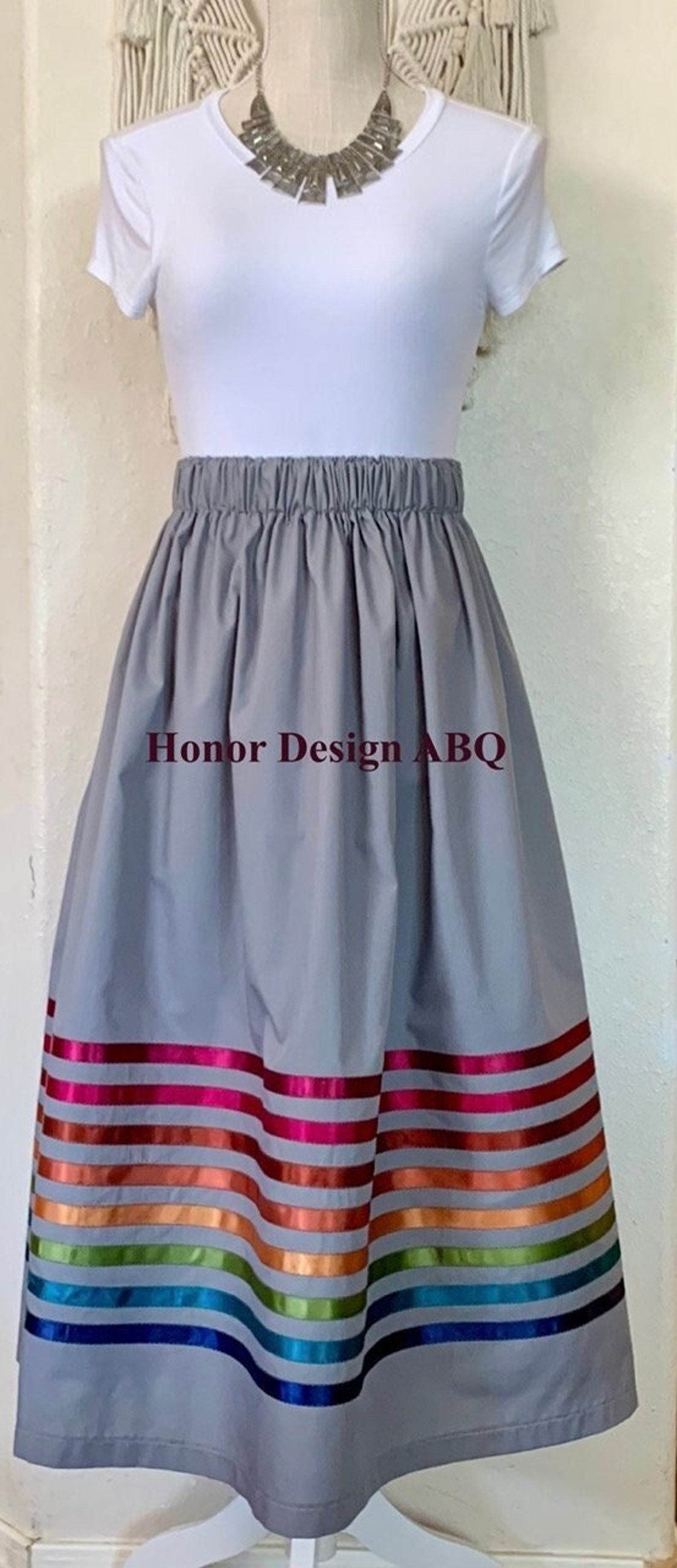 Traditional Ribbon Skirt the Chromatic Collection Steel Grey With ...