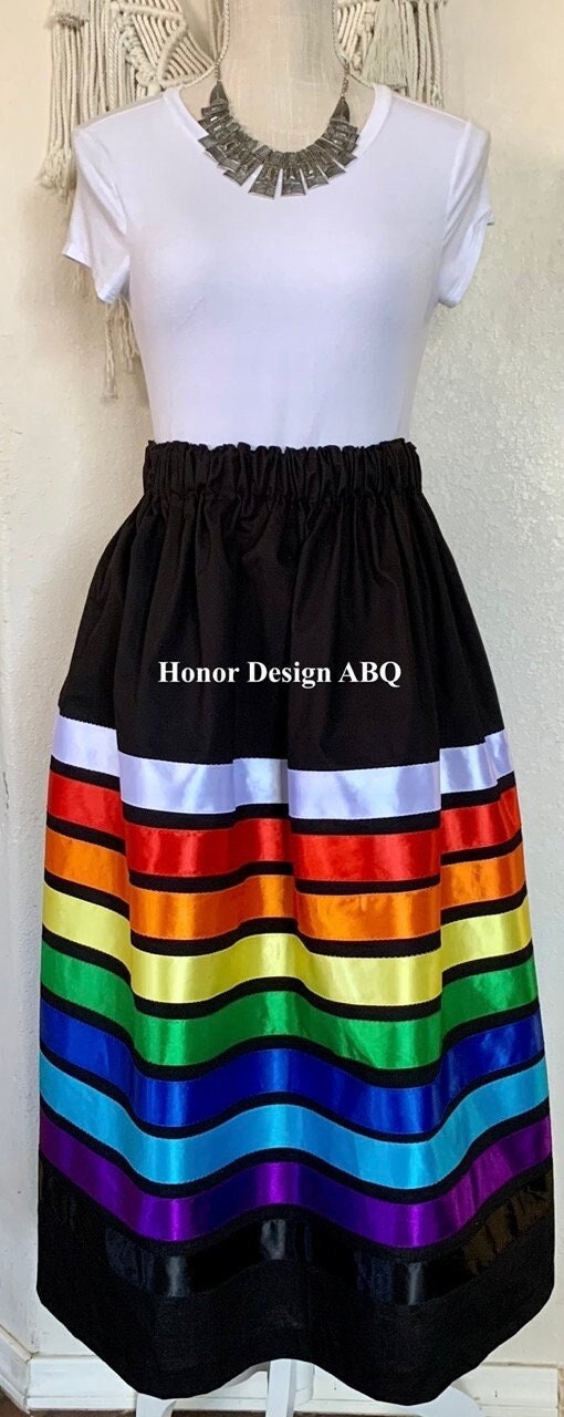 Traditional Ribbon Skirt the Chromatic Collection in Luxe Solid Black ...