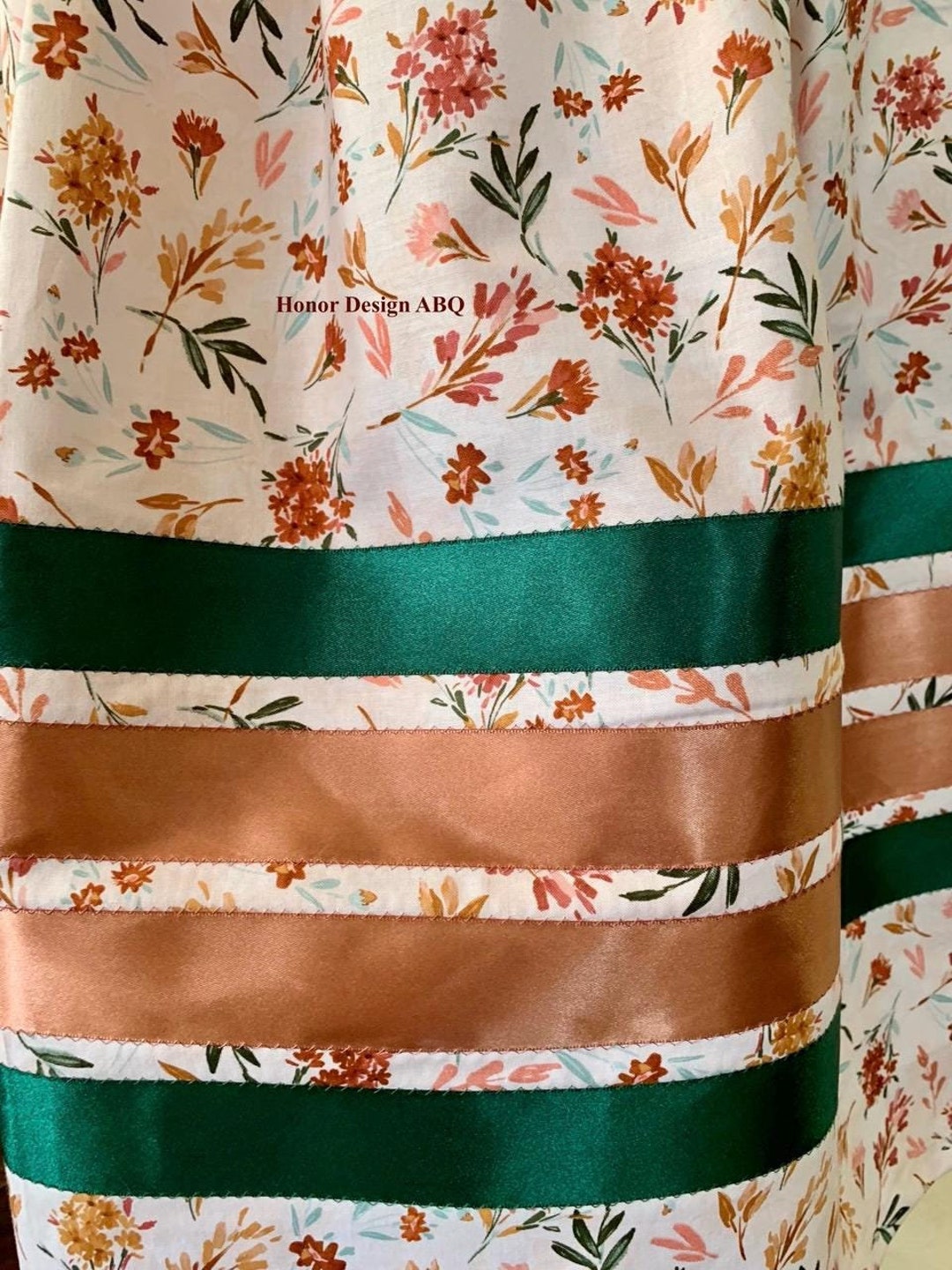 Traditional Ribbon Skirt in Soft Pink Autumn Floral Print - Large - Etsy