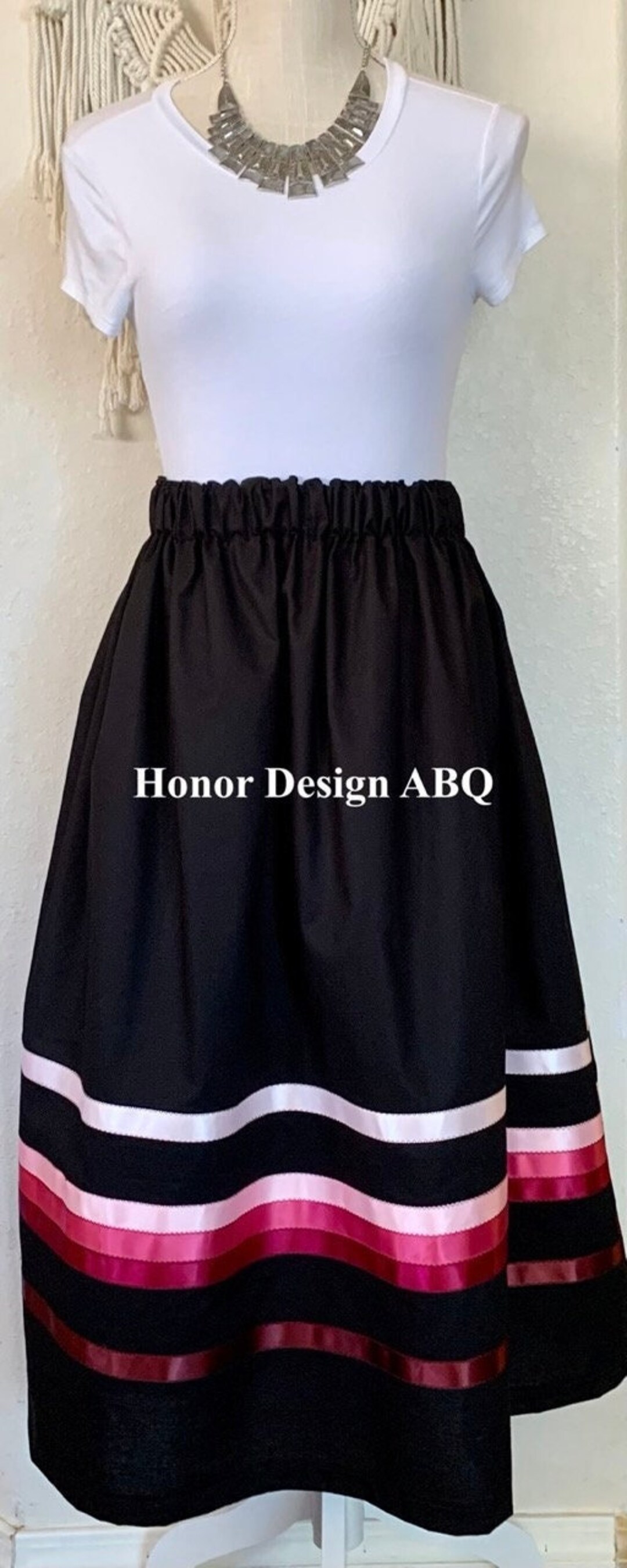 Traditional Ribbon Skirt the Chromatic Collection Black With Descending ...