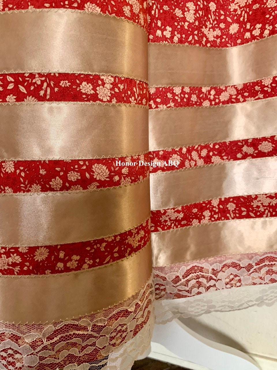 Traditional Ribbon Skirt Prairie Red Cream Floral Lace X-large - Etsy