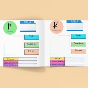 Editable School Printable Yearly Memory Sheets, School File Binder/box ...