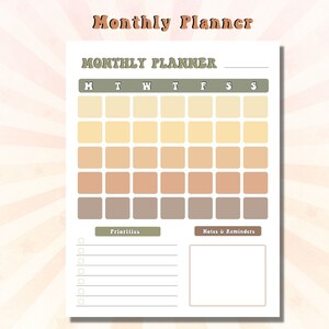 Printable Retro Planner Set, Digital Weekly Planner, Personal Monthly ...