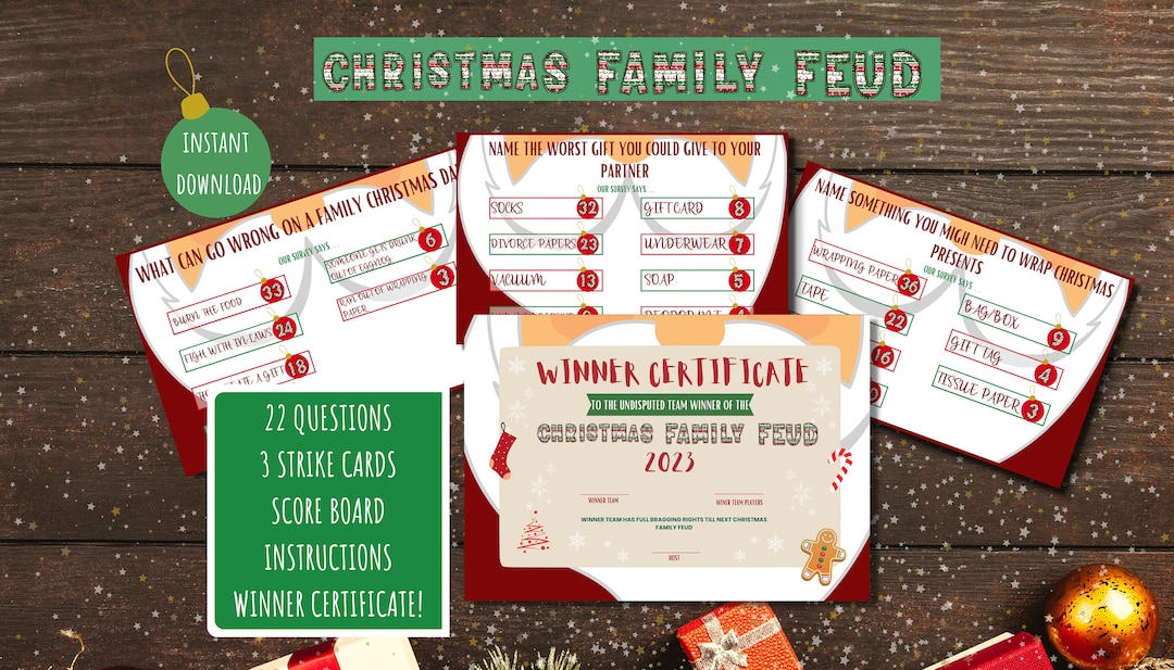 Instant Download Fun Christmas Family Feud Game, Christmas Party ...