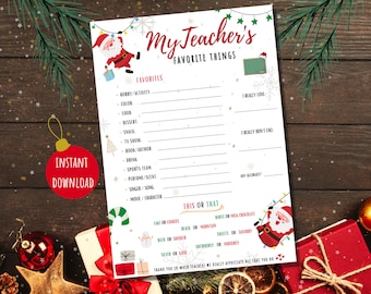 My Favorite Things Classroom Questionnaire School Survey - Etsy