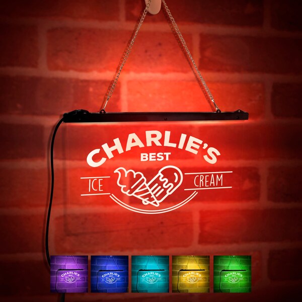 Light up Ice Cream Sign - Etsy