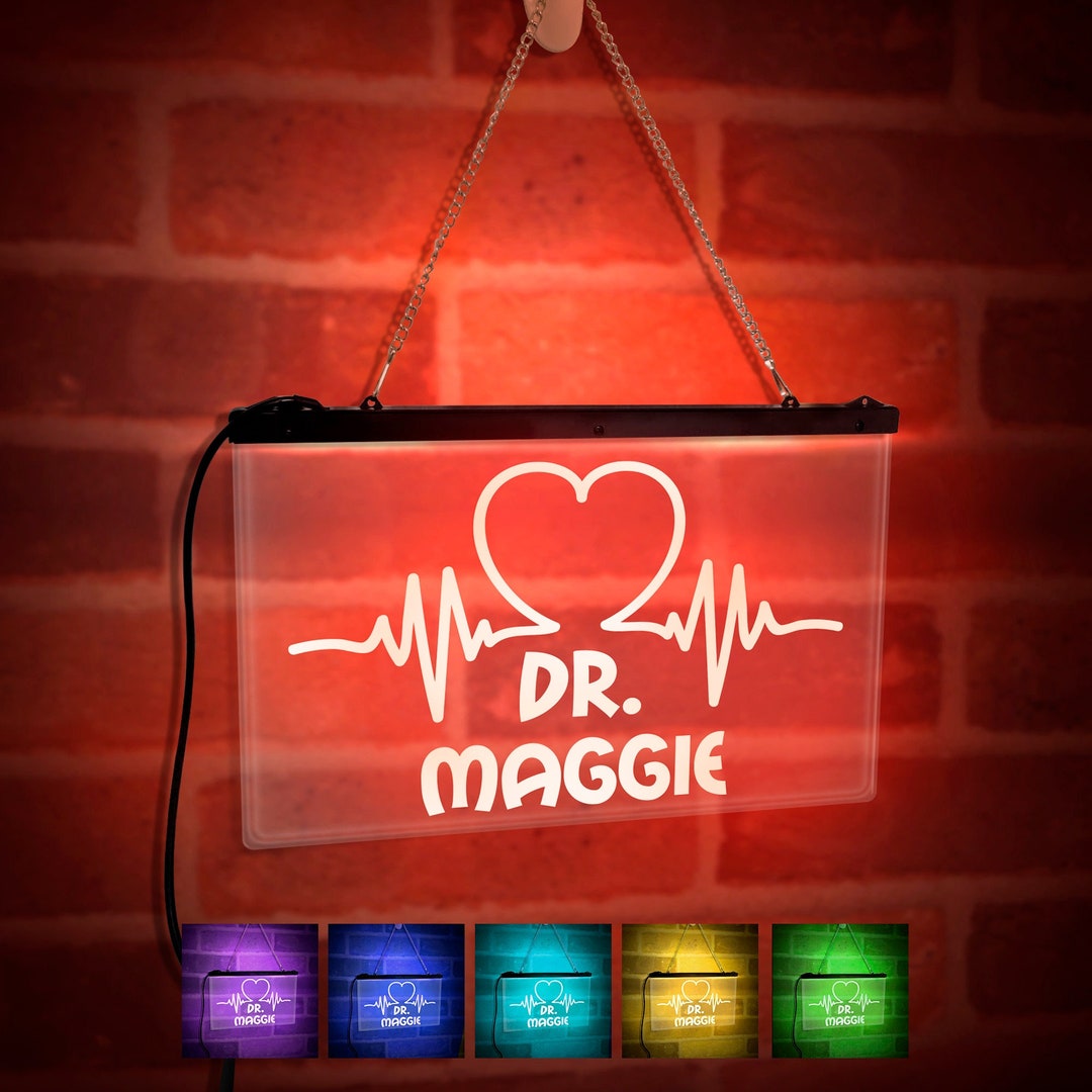 Custom LED Name Sign Doctor Personalized LED Sign LED Night Light Light ...