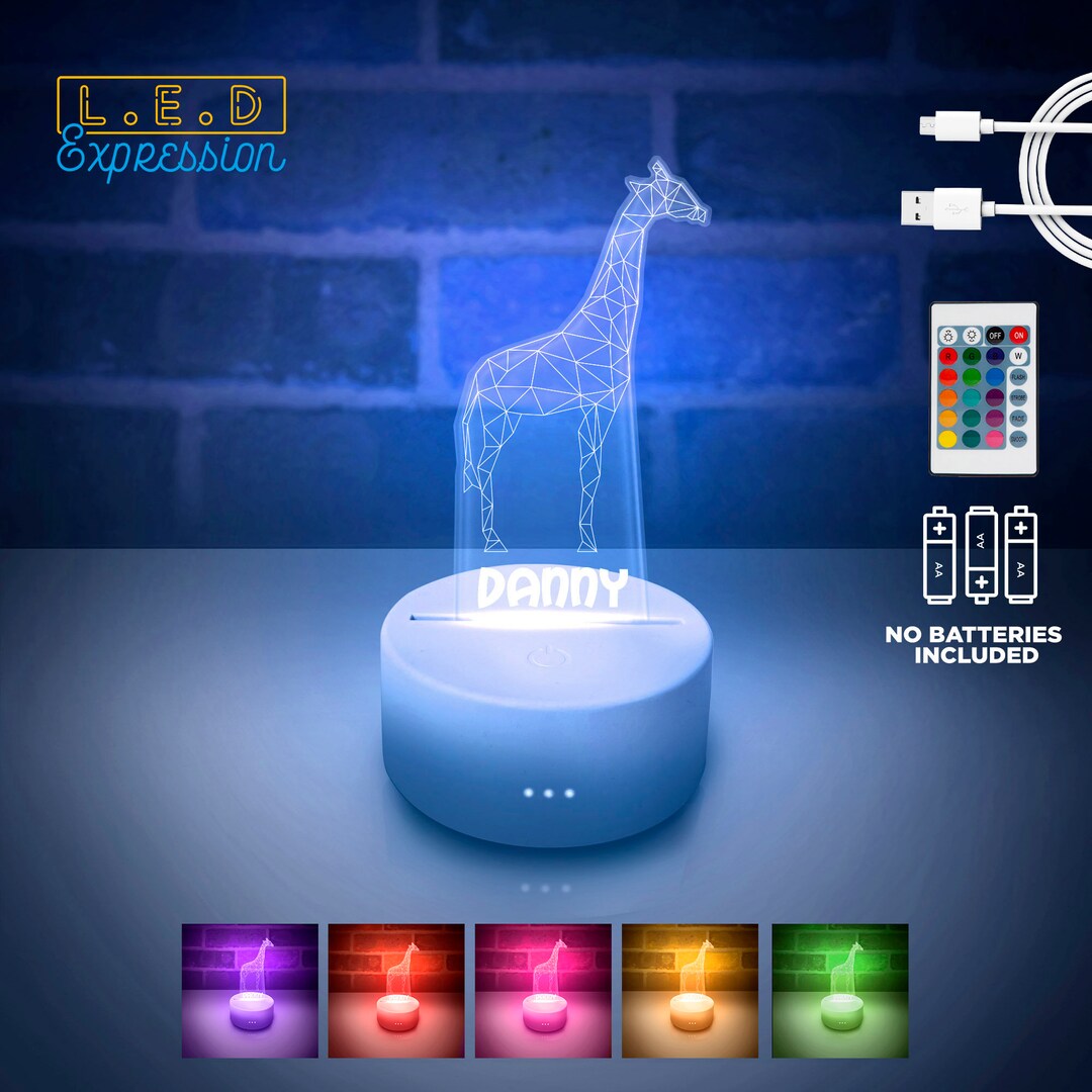 Giraffe LED Night Light - Personalized Remote Control, Perfect for ...