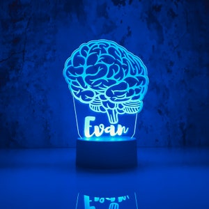 Brain Personalized LED Night Light, RC, Perfect for Students, Science ...
