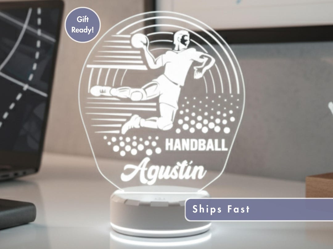 Personalized Handball LED Night Light With Custom Name – Sports Room ...