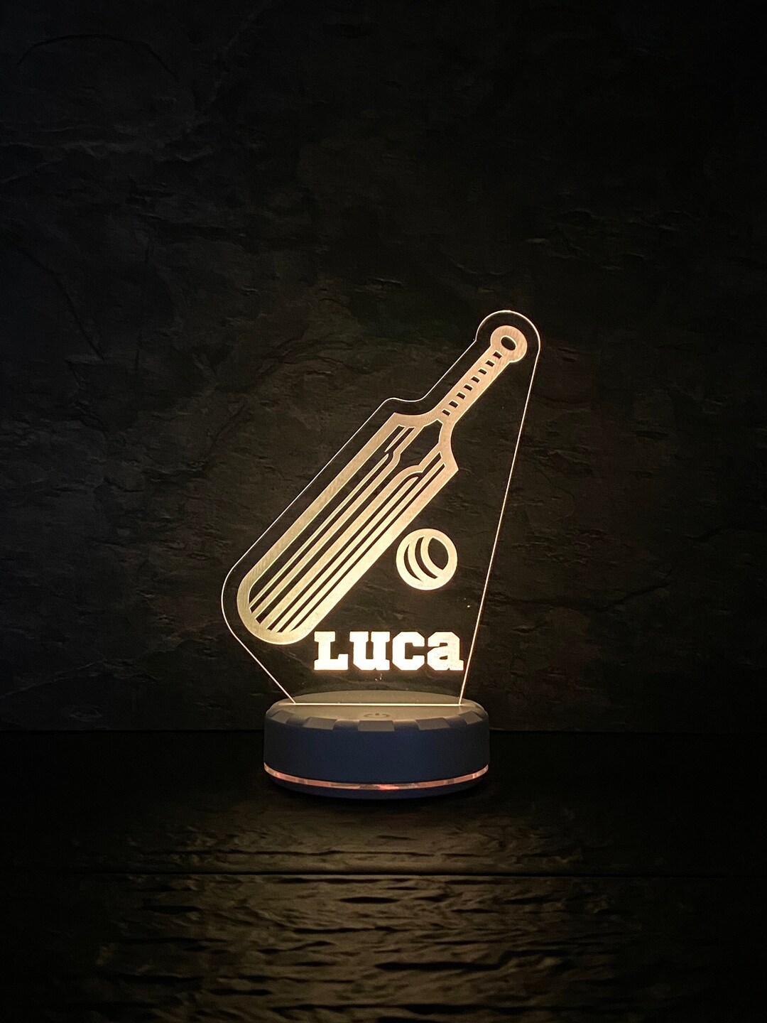 Personalized Criket RECHARGEABLE LED Night Light Custom Gift for Fans ...