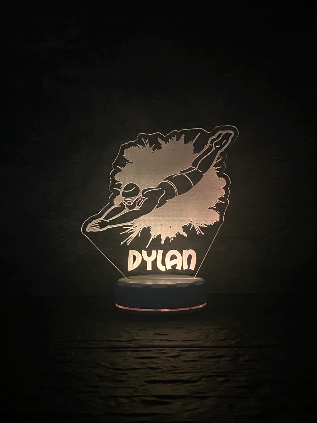 Personalized Swimmer RECHARGEABLE LED Night Light - Custom Gift for ...