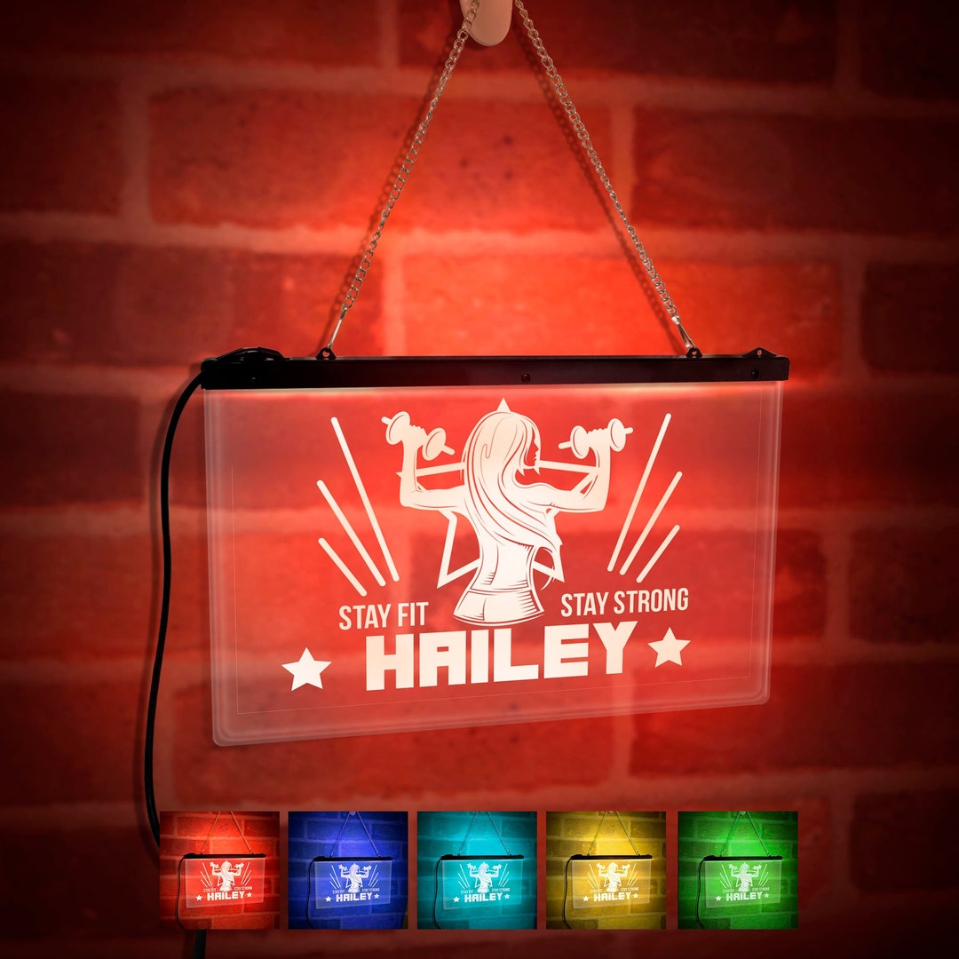 Custom LED Name Sign Gym Personalized LED Sign LED Night Light Light up ...