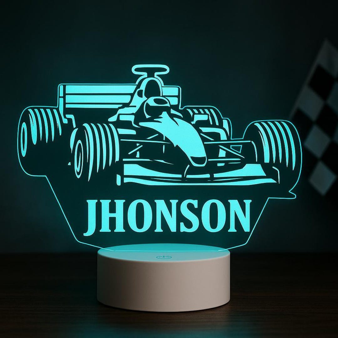 Racing Cars LED Night Light - Personalized Remote Control, Perfect for ...